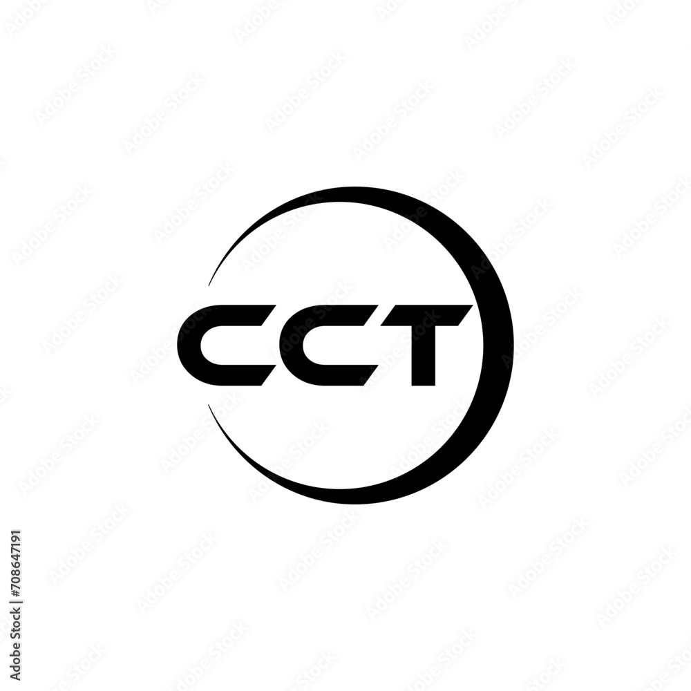 CCT letter logo design with white background in illustrator, cube logo ...