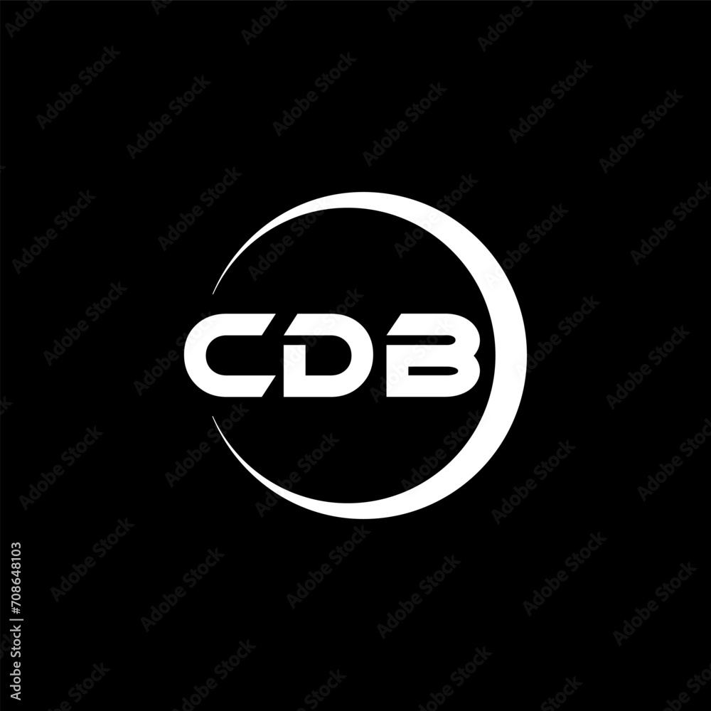 CDB letter logo design with black background in illustrator, cube logo ...