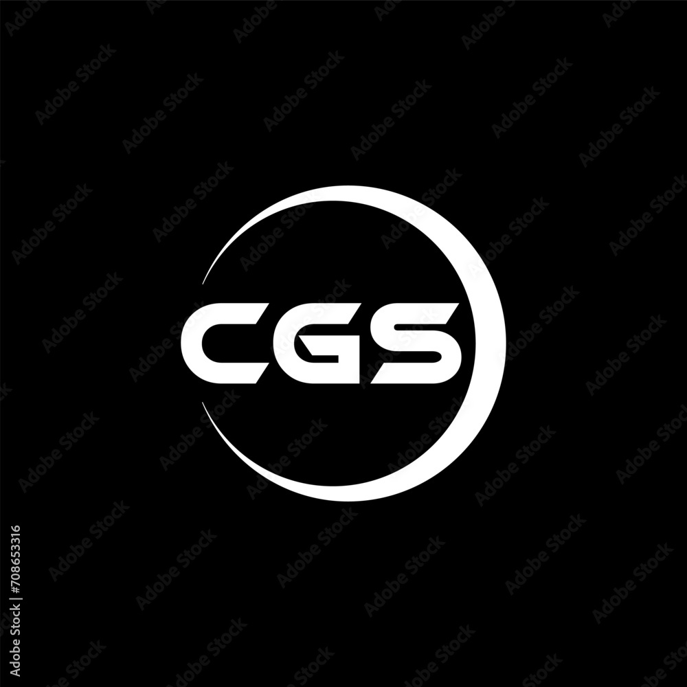 CGS letter logo design with black background in illustrator, cube logo ...