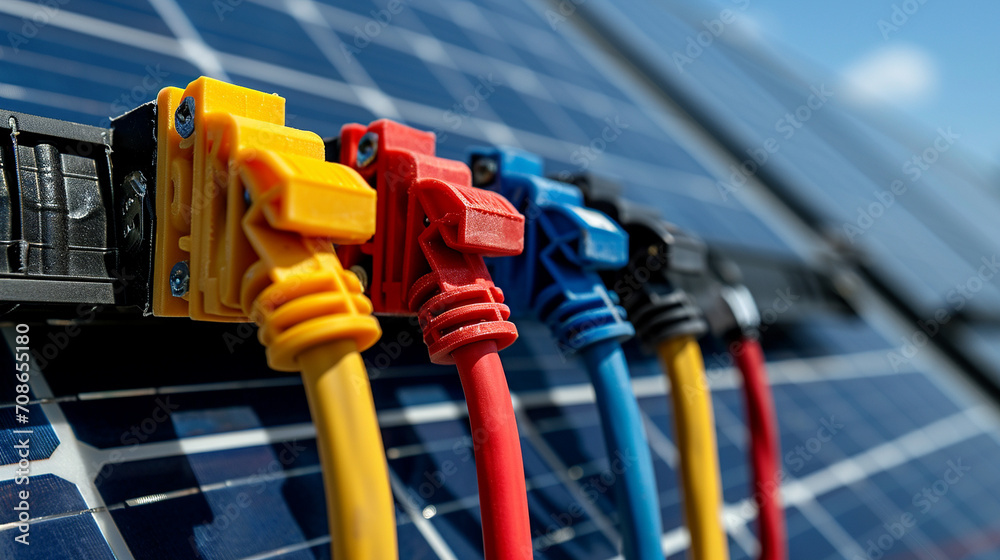 Wiring and Connections of Solar Panel A detailed view of the wiring and ...