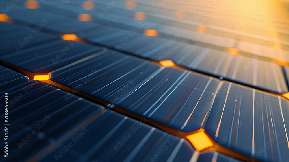 Macro Shot of Solar Cell Connections An extreme close-up showing the ...