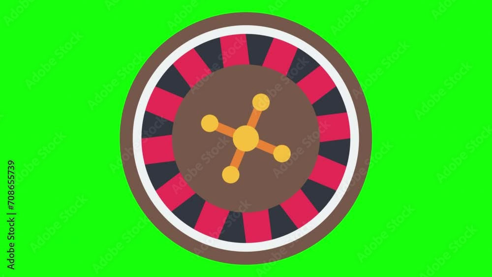Random Roulette wheel on green screen. Roulette wheel Moving on green ...