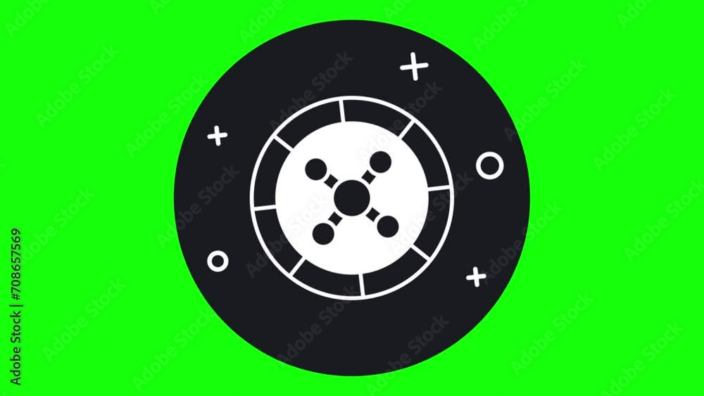 Random Roulette wheel on green screen. Roulette wheel Moving on green ...