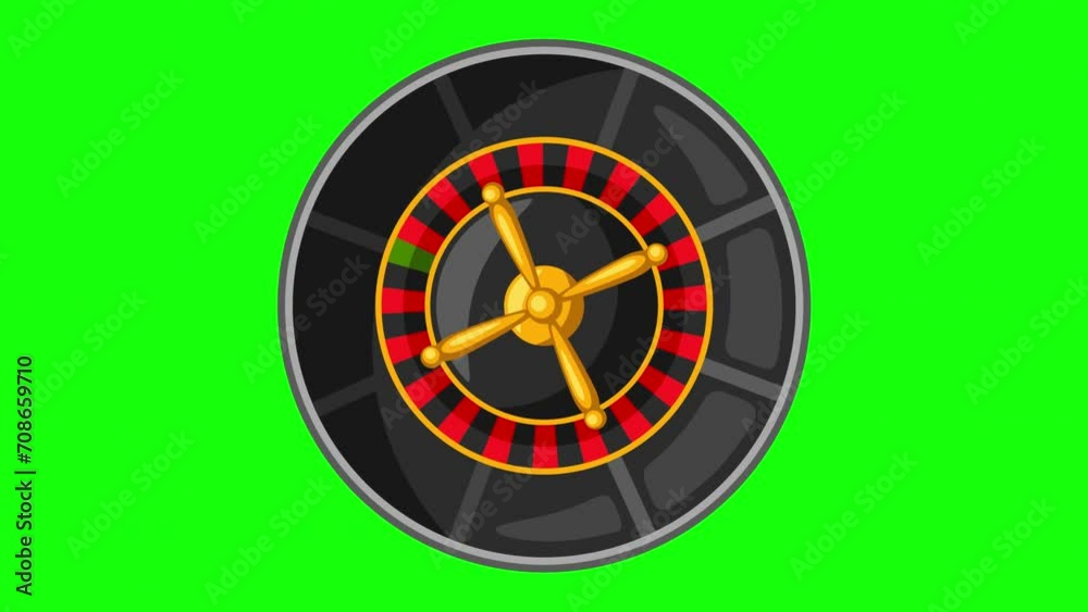 Random Roulette wheel on green screen. Roulette wheel Moving on green ...
