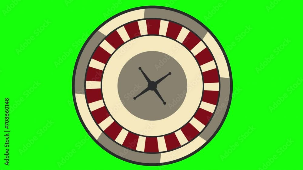 Random Roulette wheel on green screen. Roulette wheel Moving on green ...