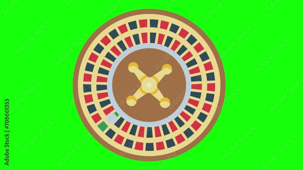 Random Roulette wheel on green screen. Roulette wheel Moving on green ...
