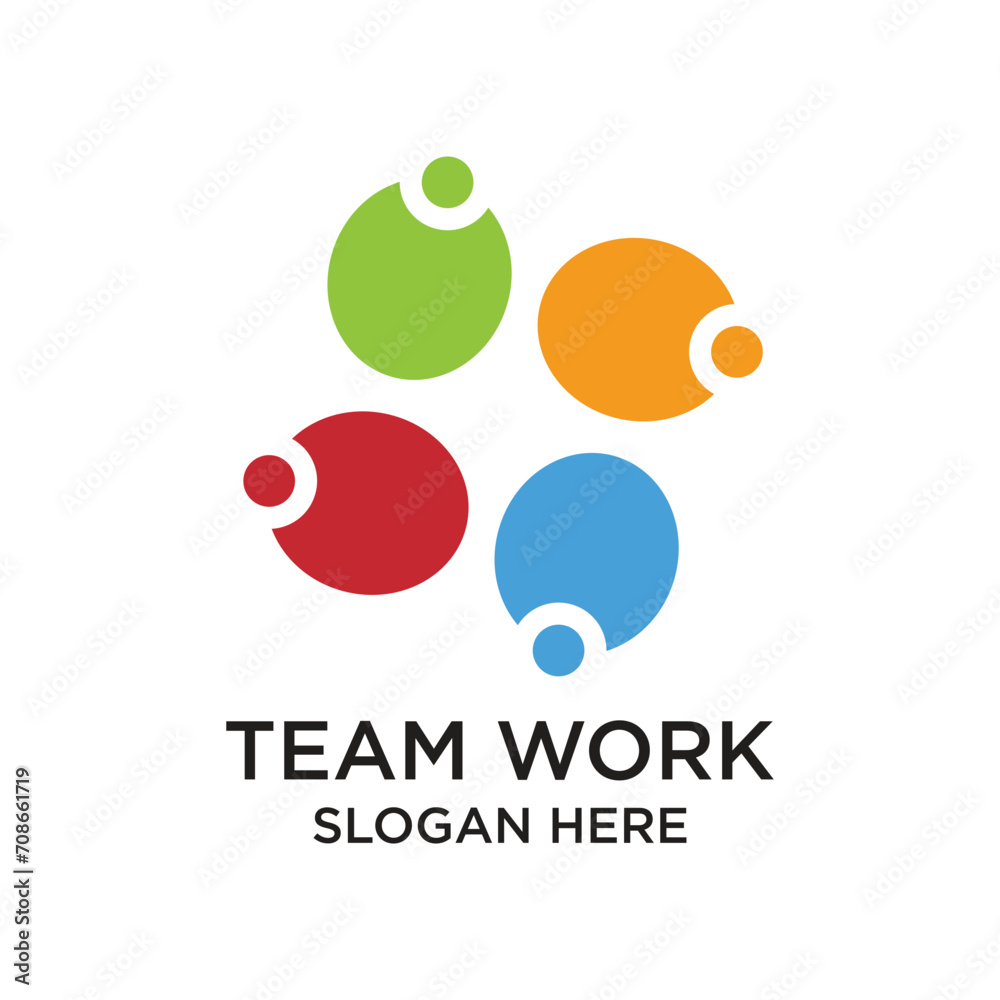 Team work logo design simple concept Premium Vector Stock Vector ...