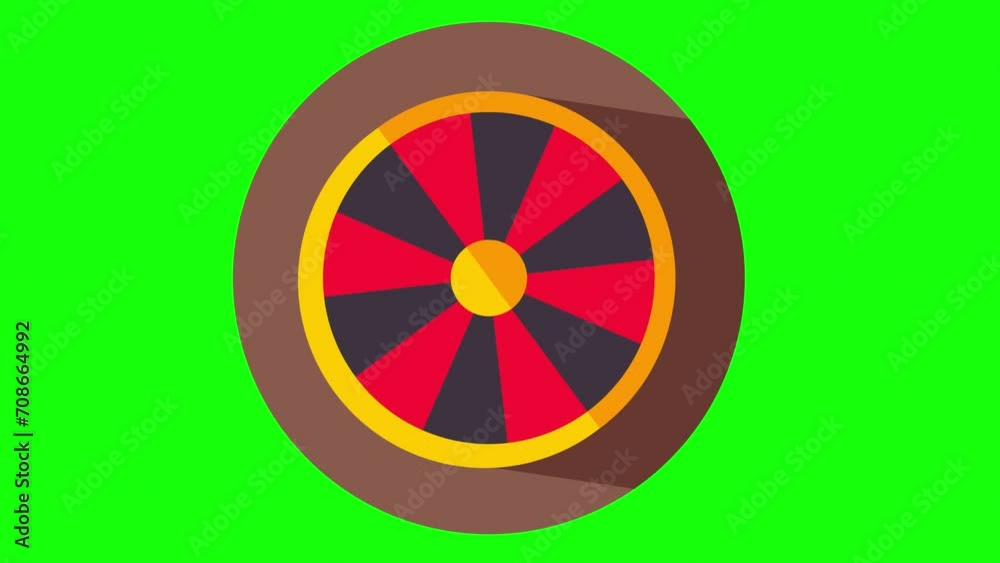 Random Roulette wheel on green screen. Roulette wheel Moving on green ...