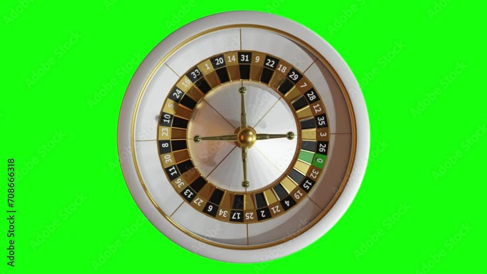 Vidéo Stock Random Roulette wheel on green screen. Roulette wheel ...