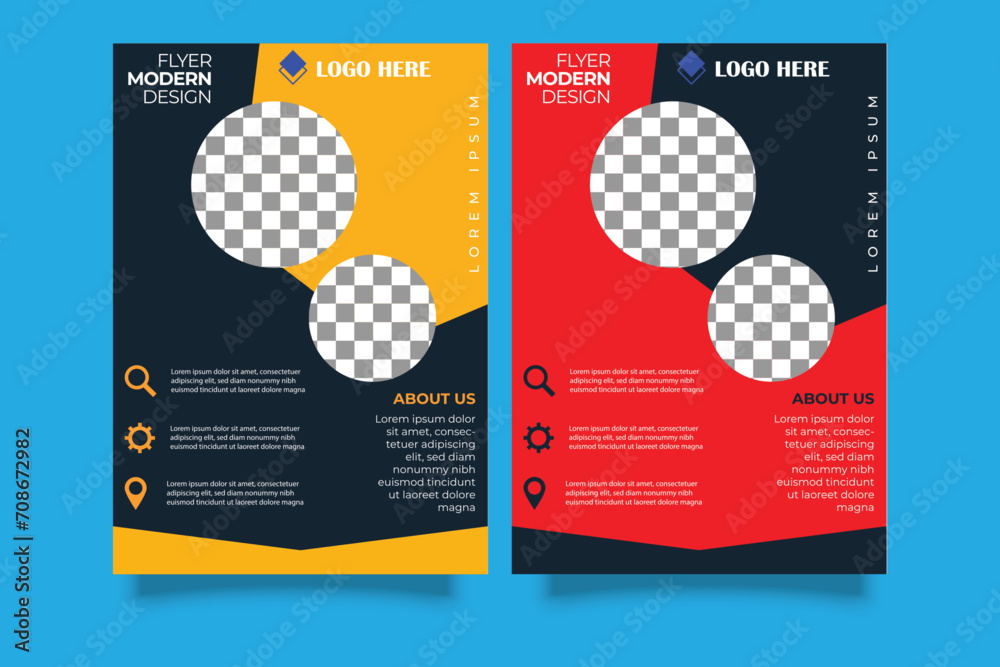 Two corporate, marketing, company, modern, simple, unique, brochure ...