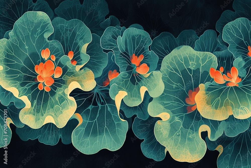 Minimalism and abstract linocut ballpoint drawing art style. Capillary ...