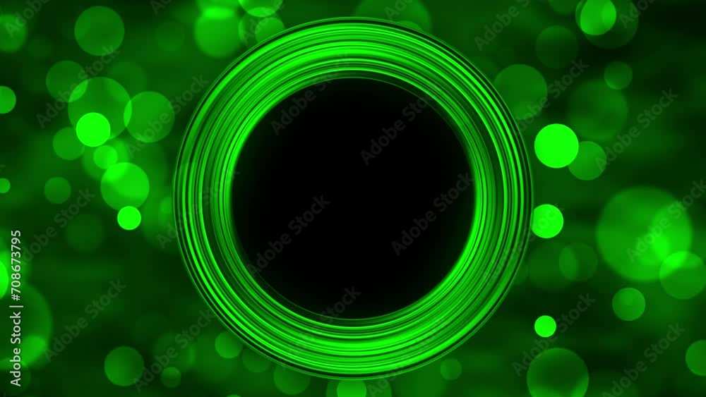 Green glowing circle.the center of the circle is isolated from the ...