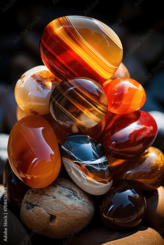 Tower of Stacked Marbles, Colorful Round Objects Piled on Top of Each ...