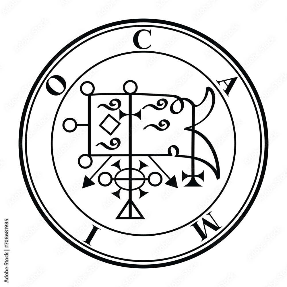 seal of solomon sigil of caim Stock Vector | Adobe Stock