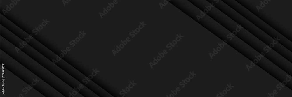 Abstract black banner design background with diagonal geometric overlay ...