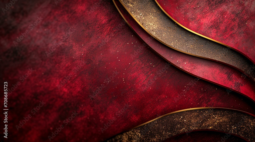 Elegant dark red background with golden accents, suitable for luxurious ...
