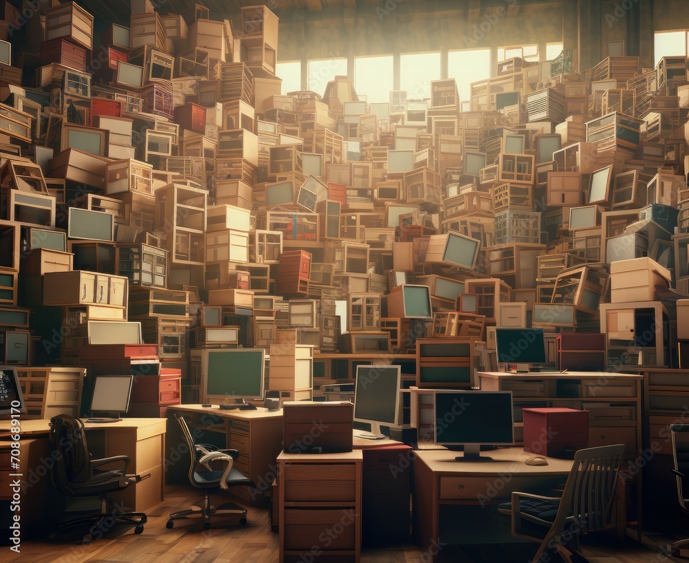 Foto de Immerse yourself in the orderly layout of a room with abundant ...