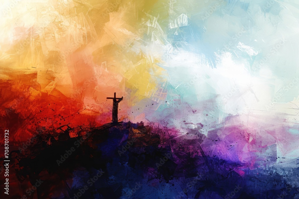 Abstract artistic interpretation of the sermon on the mount Stock Photo ...
