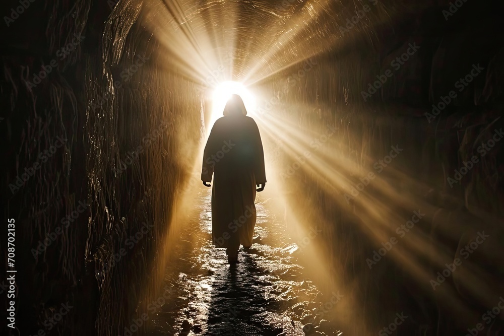Jesus as a light in the darkness Guiding the way Stock Photo | Adobe Stock