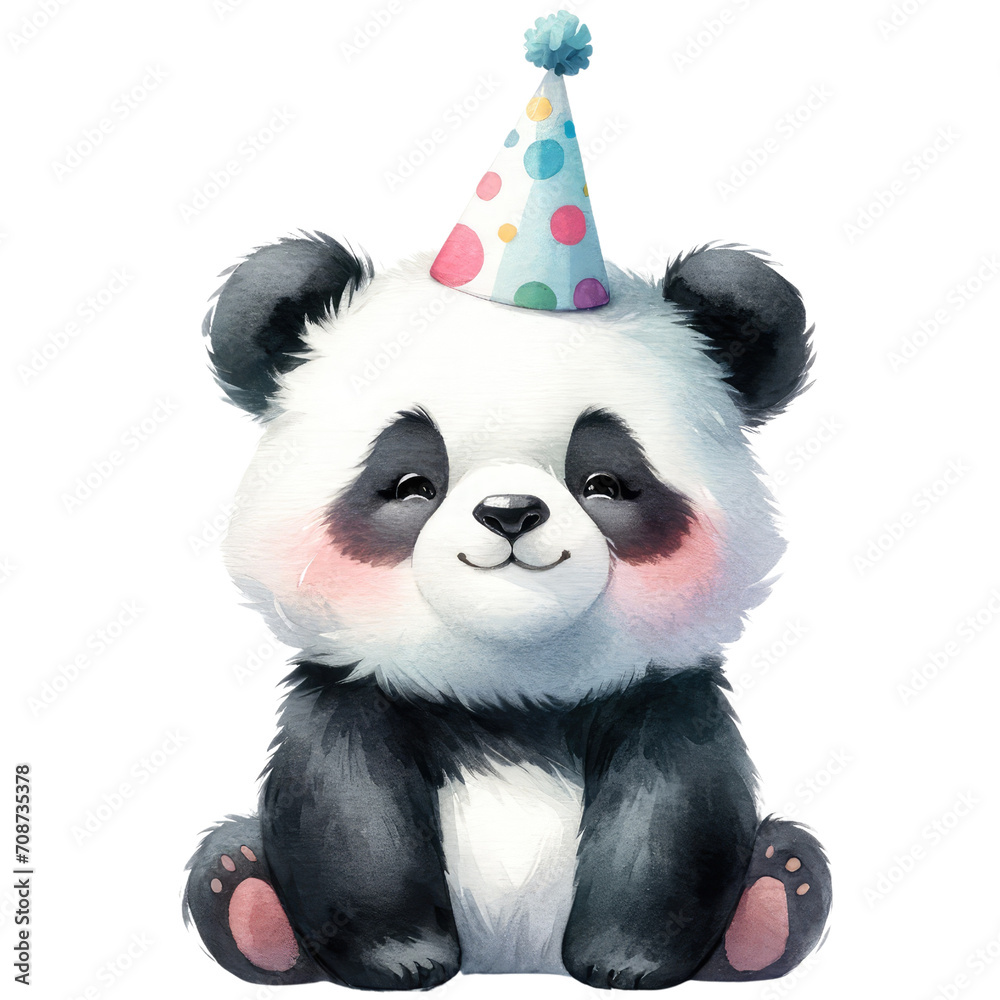 Cute Panda Birthday Celebration | Adorable Animal Party Illustration ...