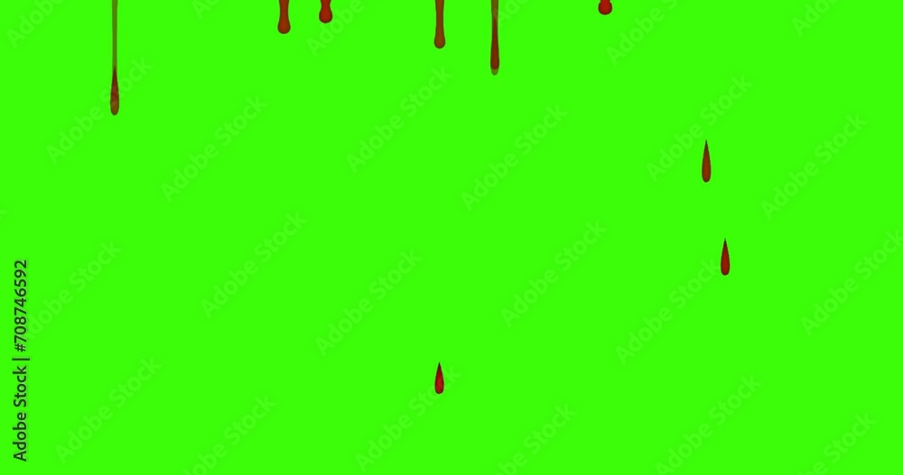 Vidéo Stock Red blood falls on the green screen. 4k Blood dripping ...