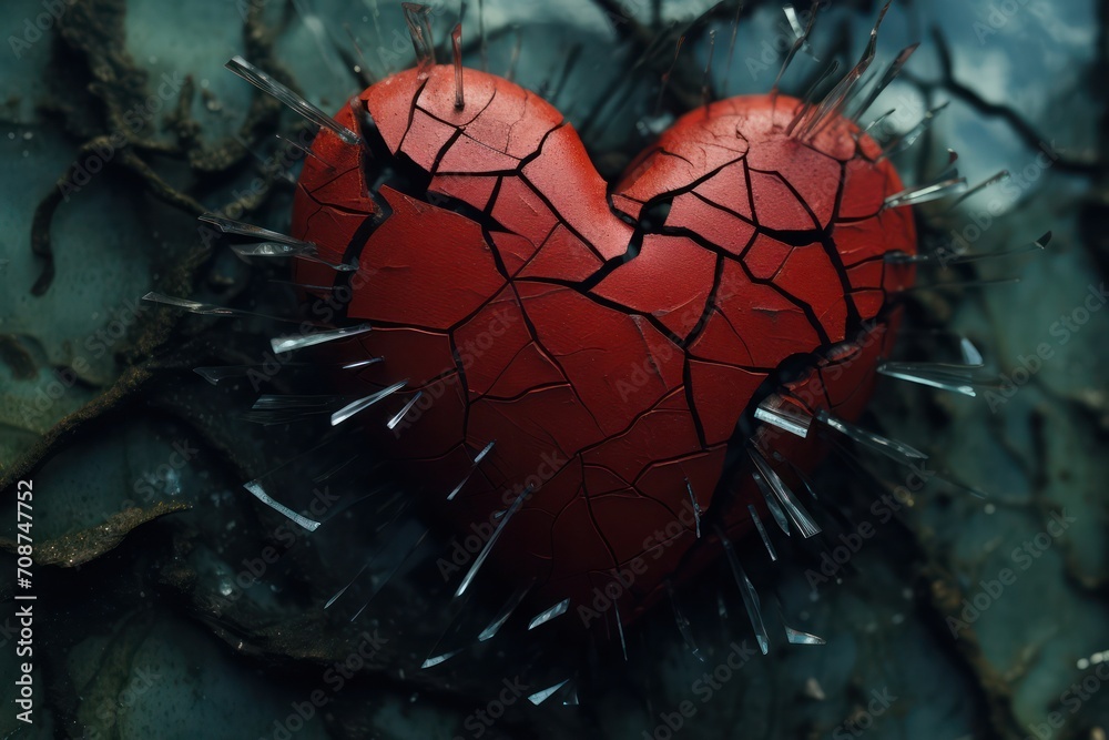 Broken heart. Living through breakup. Suffering. Termination of ...