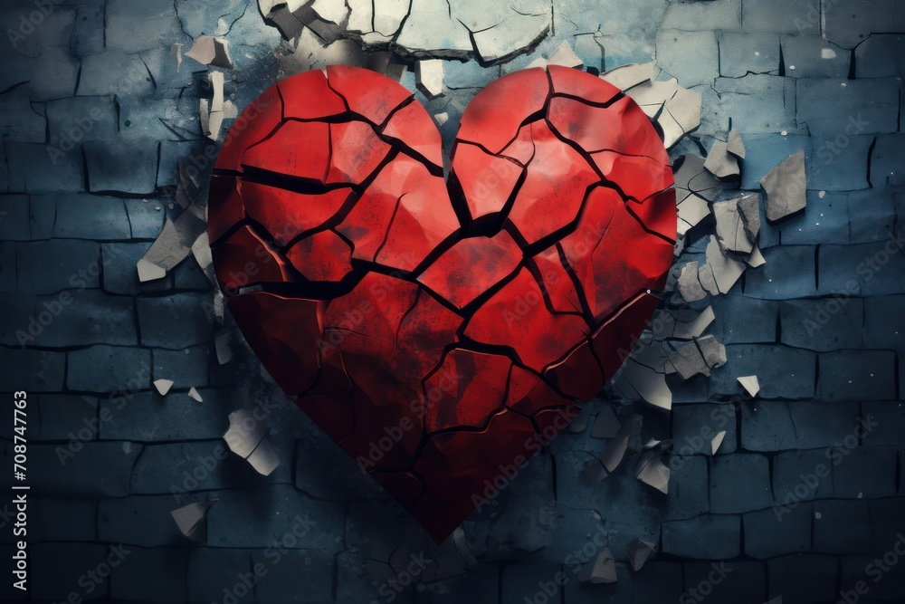 Broken heart. Living through breakup. Suffering. Termination of ...