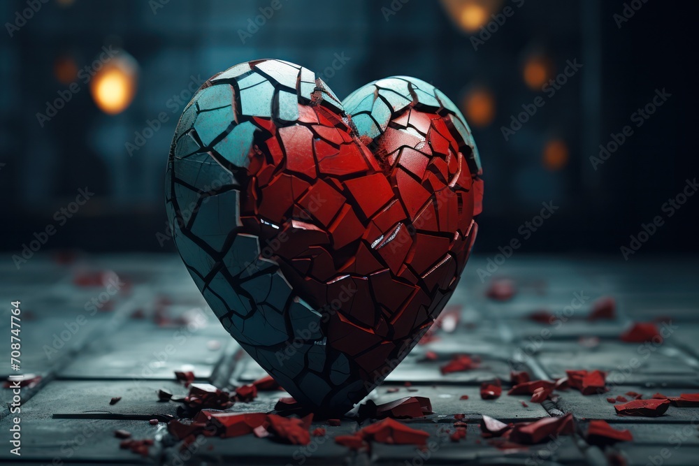 Broken heart. Living through breakup. Suffering. Termination of ...