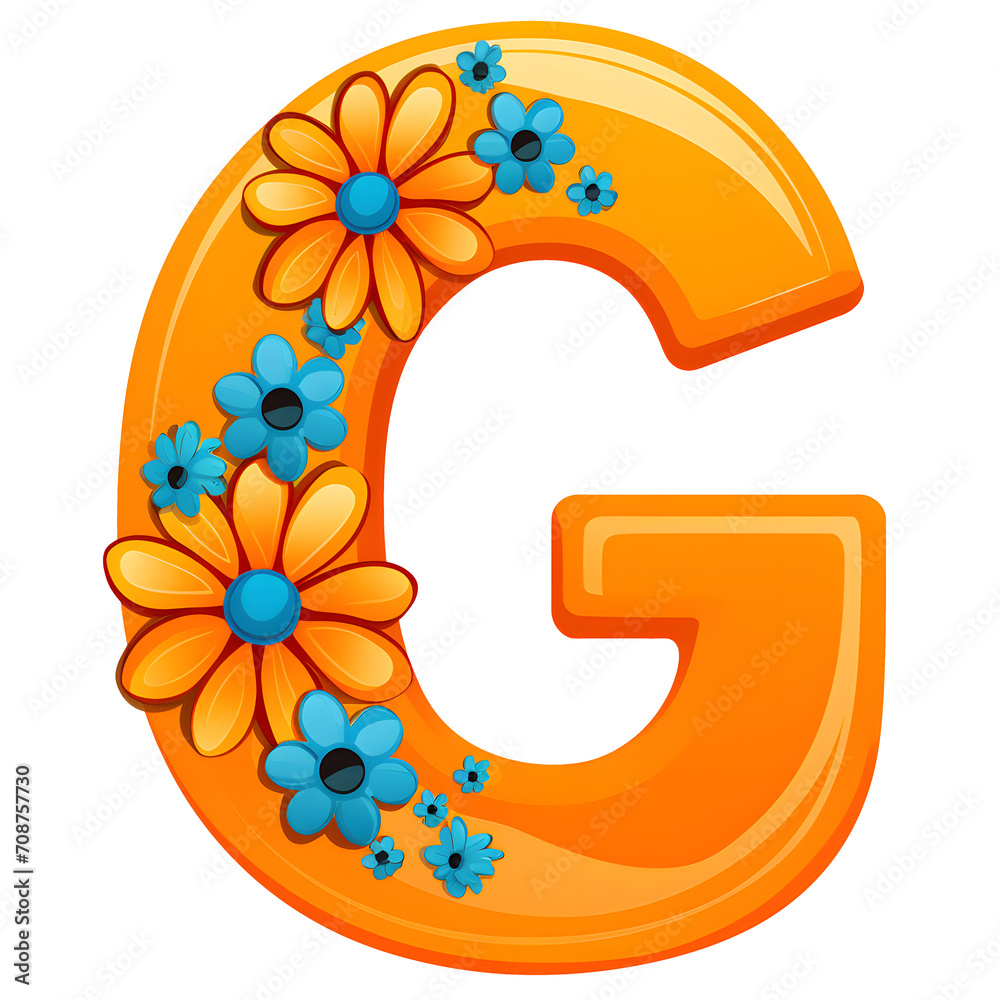 The letter G in orange, letter clipart, character clipart, alphabet ...