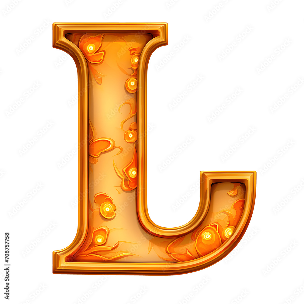 The letter L in orange, letter clipart, character clipart, alphabet ...