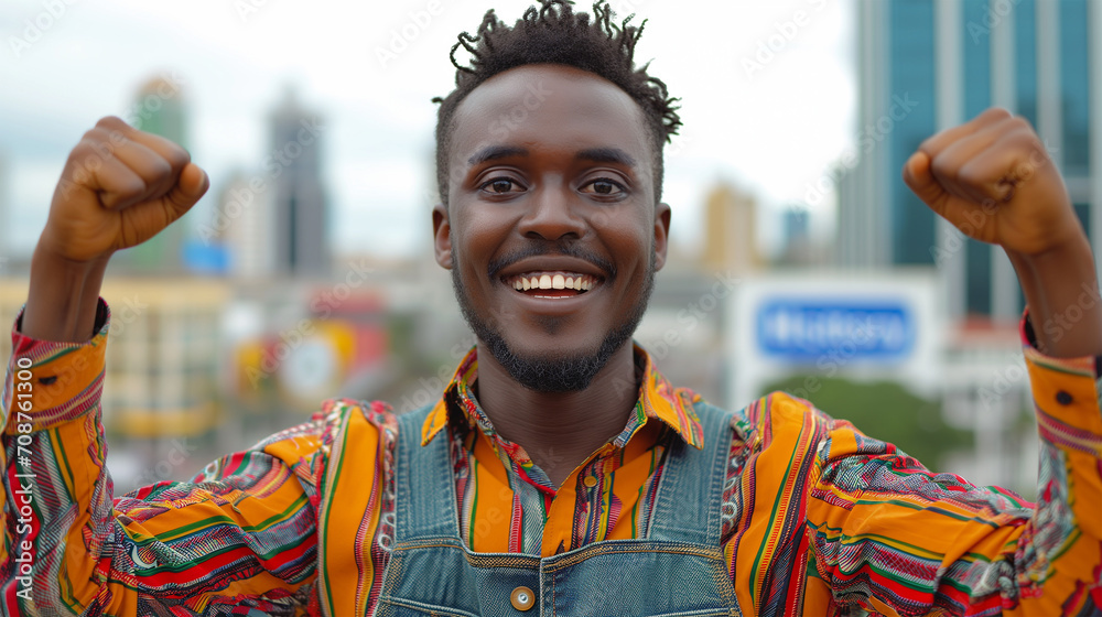 Fictional portrait for Black History Month; smiling African-American ...
