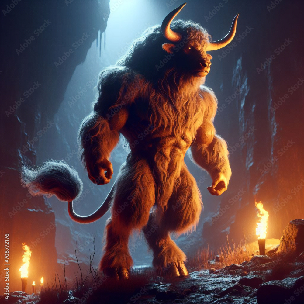 Minotaur (Minos the Bull) is a Cretan monster with the body of a man ...