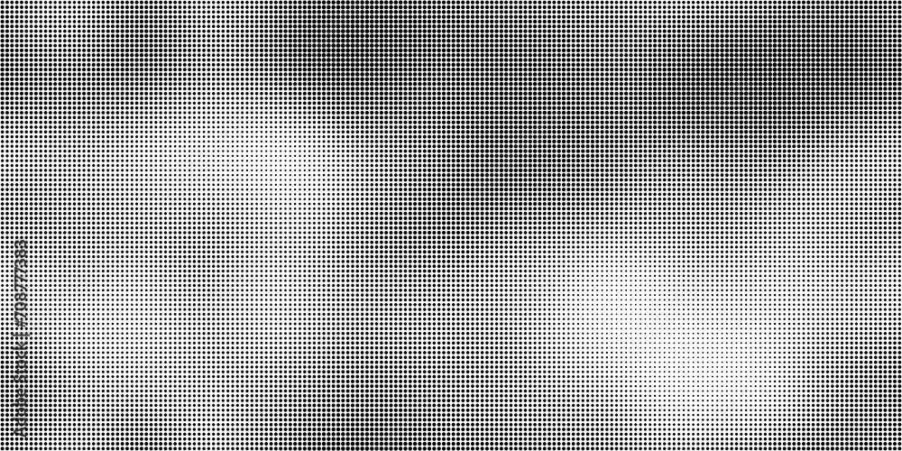 Seamless vintage halftone frosted glass gradient blur vignette dot pattern background. Tileable ...