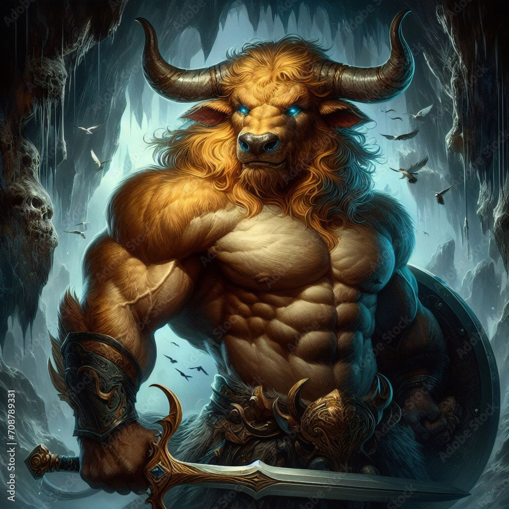 Minotaur (Minos the Bull) is a Cretan monster with the body of a man ...