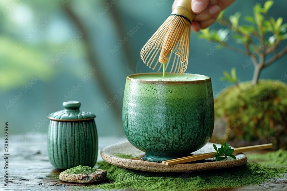 Japanese traditional matcha, matcha latte, and Japanese tea Stock Photo ...