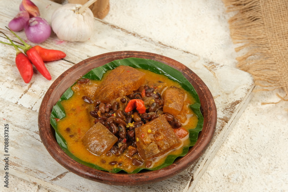 Sambal Goreng Krecek. Javanese spicy stew of cattle skin crackers ...