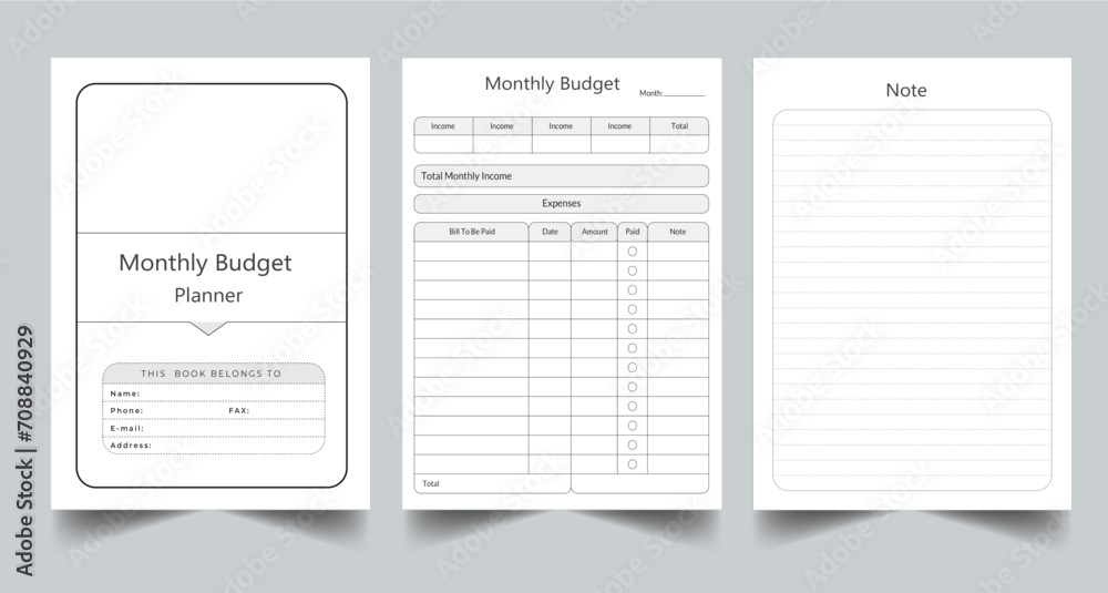 Editable Monthly Budget Planner Kdp Interior printable template Design ...