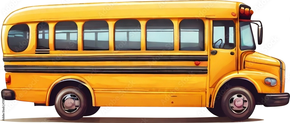 school bus illustration, design for poster, banner, flyer, social media ...
