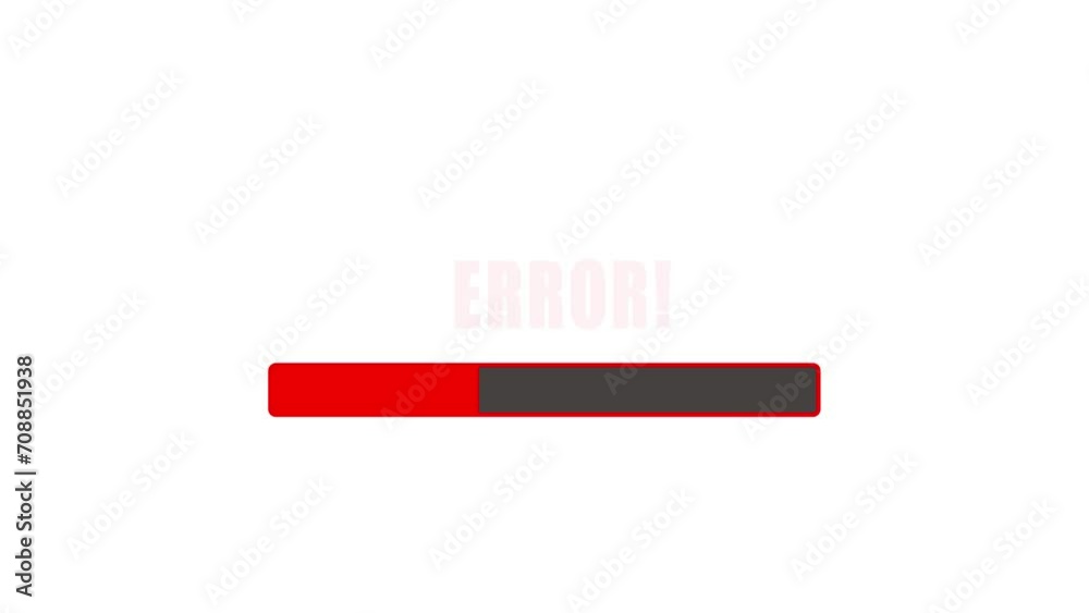 Vidéo Stock Loading bar progress error animation. Downloading error ...