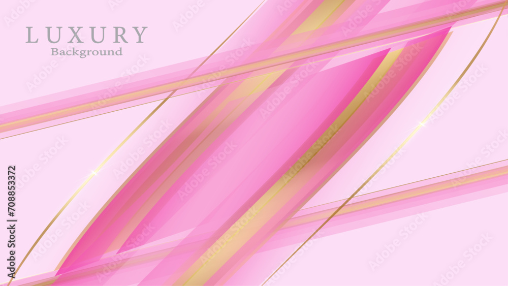 Luxury pink background combine with golden lines element. Modern ...