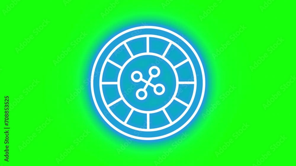 Random Roulette wheel on green screen. Roulette wheel Moving on green ...