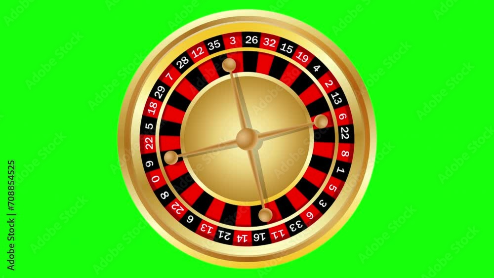 Random Roulette wheel on green screen. Roulette wheel Moving on green ...