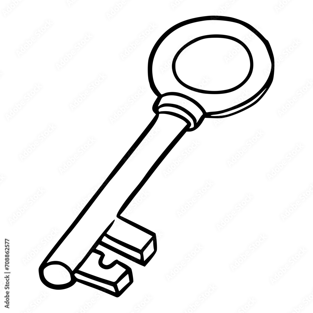 key illustration hand drawn outline sketch vector Stock Vector | Adobe ...