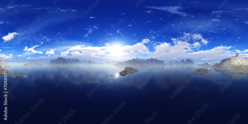 sea panorama, HDRI, environment map , Round panorama, spherical ...
