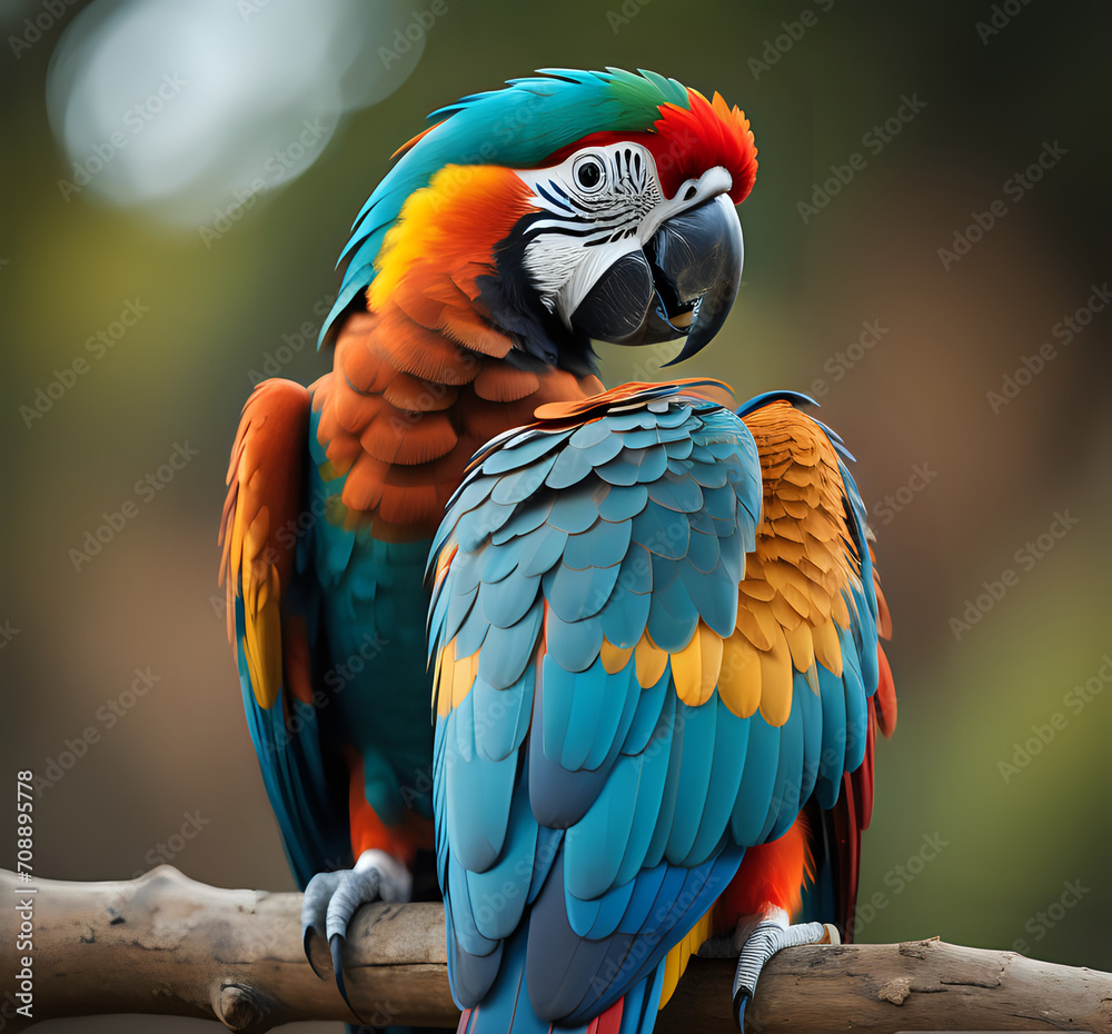 Amazon Jungle Parrot. Parrot / Macaw Close Up Scarlet Macaw parrot ...