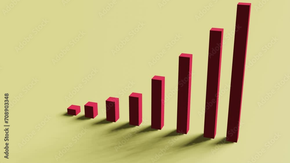 Vidéo Stock Bar Graph. 3d animation. Business growing bar graph 3d ...