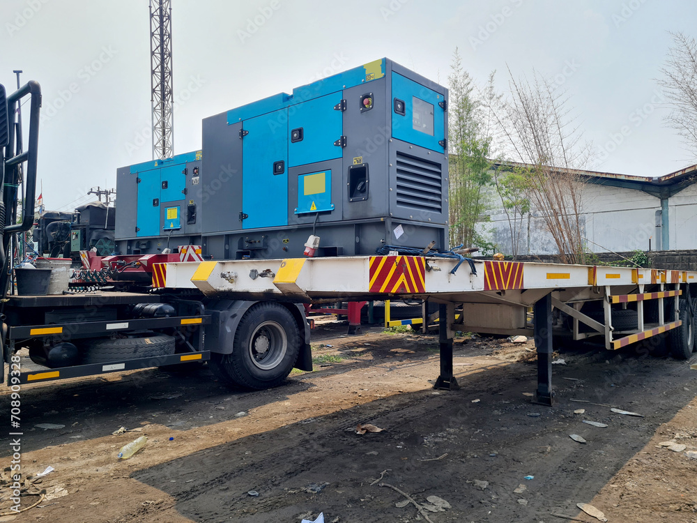 portable generator on 40 feet trailer truck. generator for ...