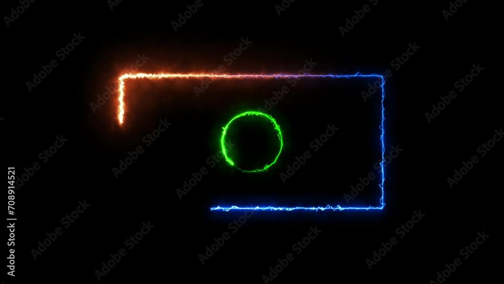 Vidéo Stock neon glowing frame background. Laser saber border animation ...