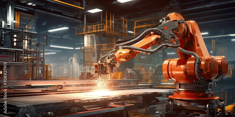 Using automation process to increase productivity. Industrial ...