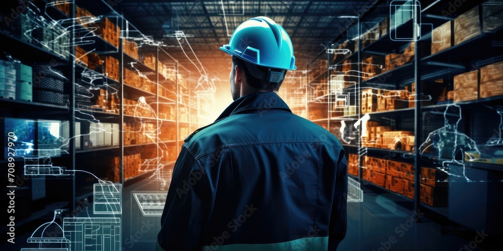 Workplace safety technology for zero accidents concept. Workplace ...